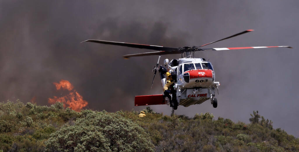 cal fire helitack offloads at the top of the point fire sunday june 16 ...