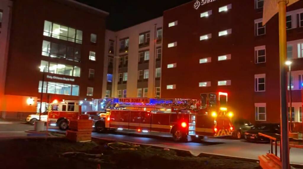 This screenshot from a video shows Santa Rosa Fire Department ...