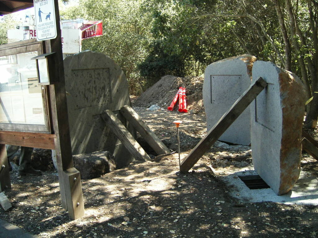 five separate plaques were part of a larger memorial to those buried in ...