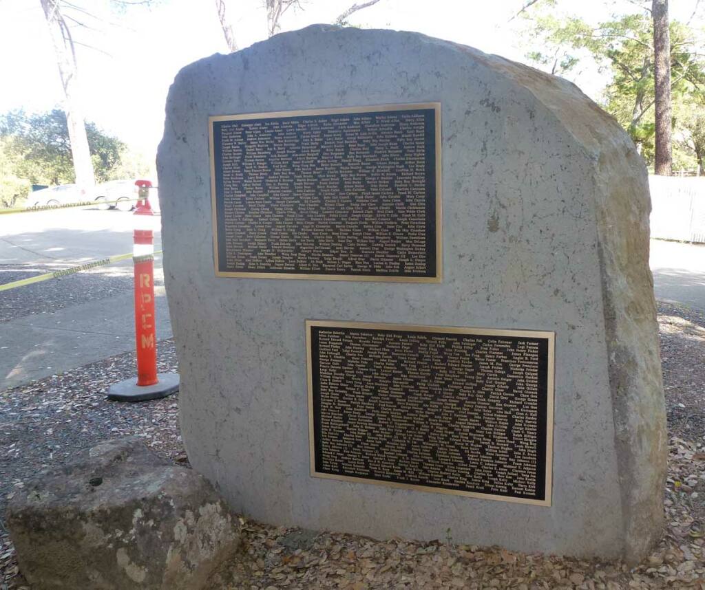 five separate plaques were part of a larger memorial to those buried in ...